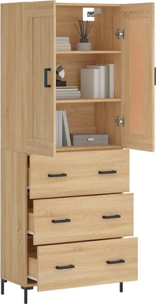 Skříň highboard dub sonoma 69,5 x 34 x 180 cm kompozitní dřevo 3199748