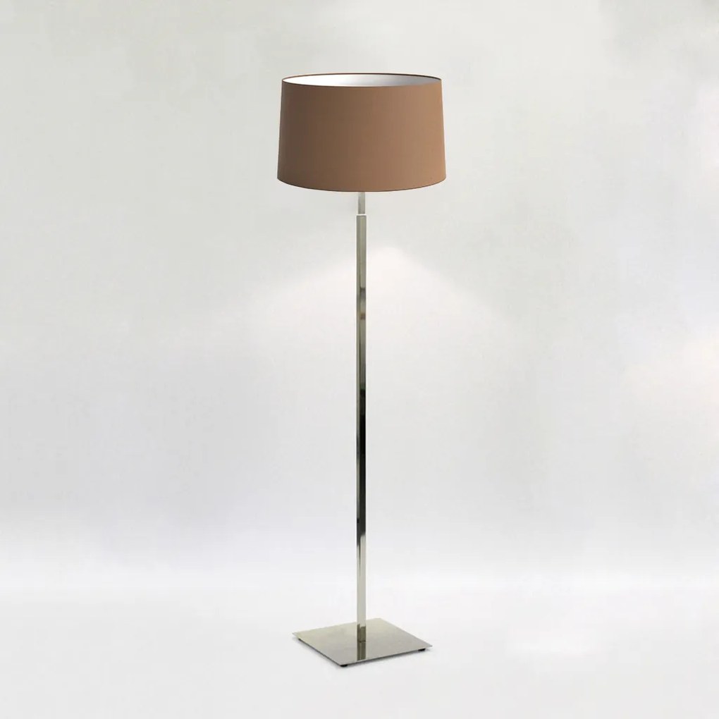 Kovová lampa s látkovým stínítkem Azumi Floor  Kovová lampa s látkovým stínítkem Azumi  Floor Noha: Chrom lesklý, Stínítko: Kužel mocha