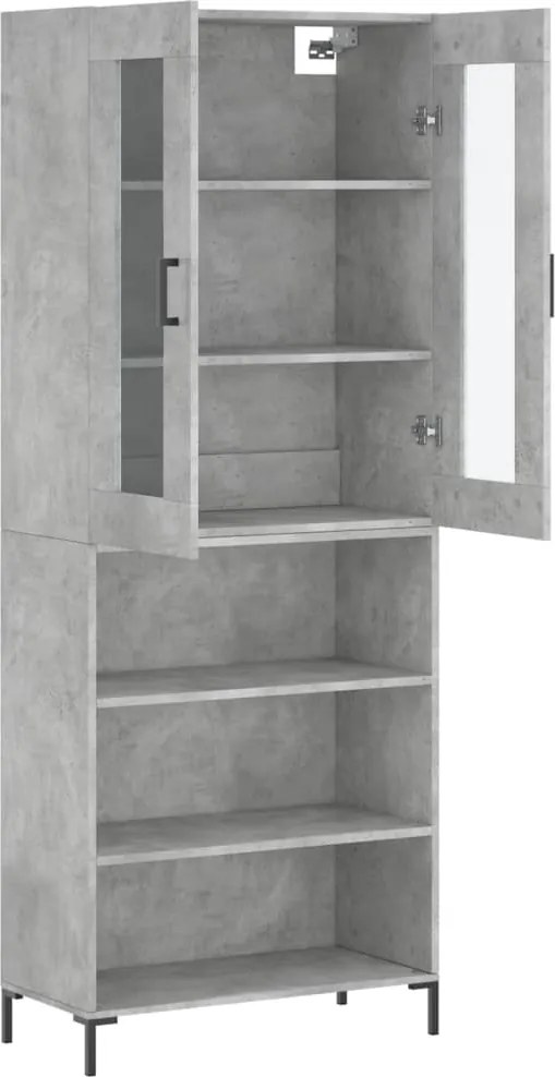 Skříň highboard betonově šedá 69,5x34x180 cm kompozitní dřevo 3198725
