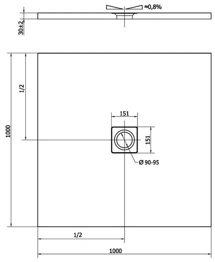 Polysan Flexia Vanička litý mramor 100x100x3 cm 71552