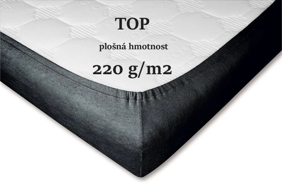 DADKA Froté prostěradlo černé Rozměr 100x220x20