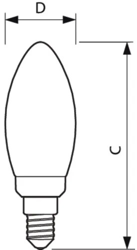 LED žárovka E14 Philips Classic Filament B35 4,3W (40W) teplá bílá (2700K), svíčka
