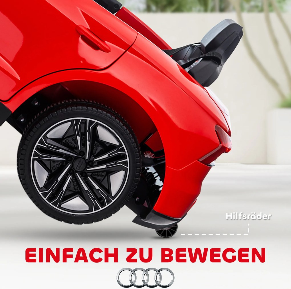 HOMCOM dětské elektrické autíčko, dětské autíčko na dálkové ovládání, AUDI RS e-tron GT dětské autíčko s bezpečnostním pásem, klaksonem a hudbou a sv…
