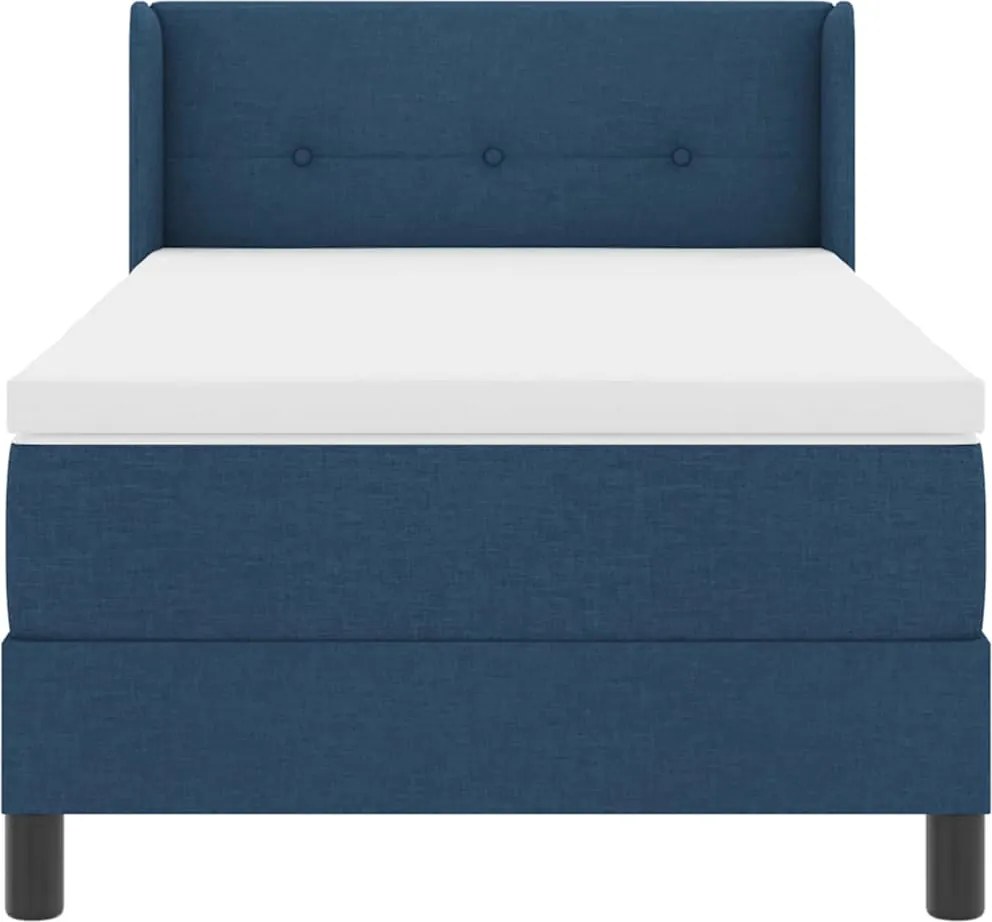 Postel s boxspringem s čelo Modrá 190 x 90 cm textil 3341082