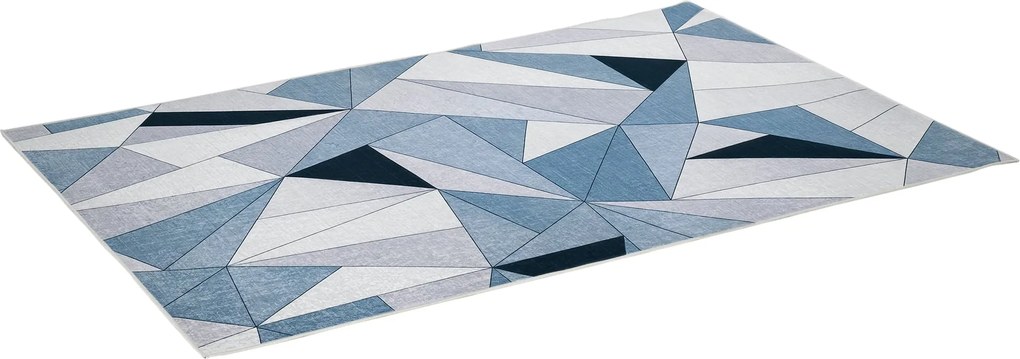 HOMCOM Moderní sametový koberec se vzorem diamantu 230x160 cm, geometrický koberec s protiskluzovým podkladem do ložnice, kanceláře nebo studovny, víc