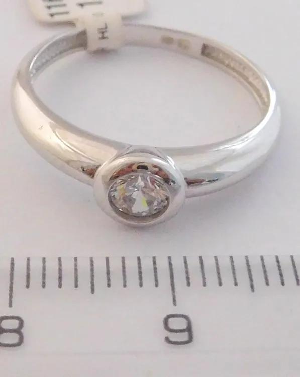 Klenoty Budín Mohutný dámský zásnubní prsten z bílého zlata se zirkonem 585/1,80gr vel.55 1160815