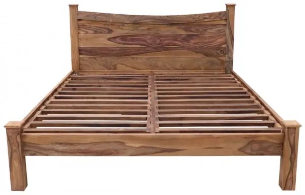Indický nábytek - Postel Rami 160x200 z indického masivu palisandr Světle medová