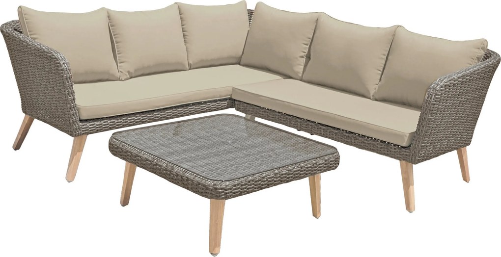 XXXLutz TERASOVÁ SEDACÍ SOUPRAVA dřevo, kov, plast, sklo, textil Gardenson - Online Only zahradní nábytek - 002836033202