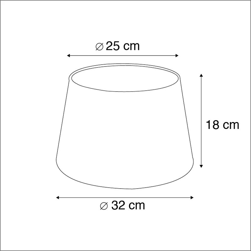 Stínidlo z bavlny černé 32/25/18 se zlatým vnitřkem