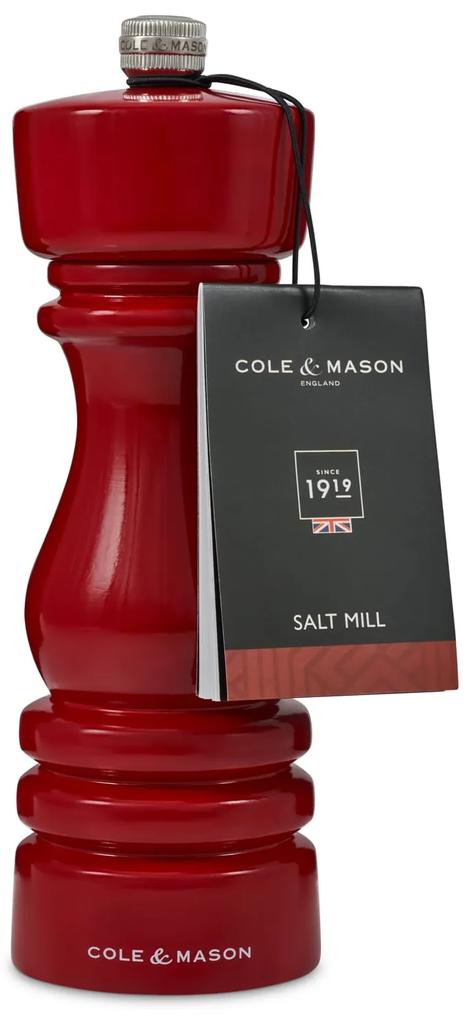 Cole&Mason Mlýnek na sůl London Red Gloss Precision+ 18 cm