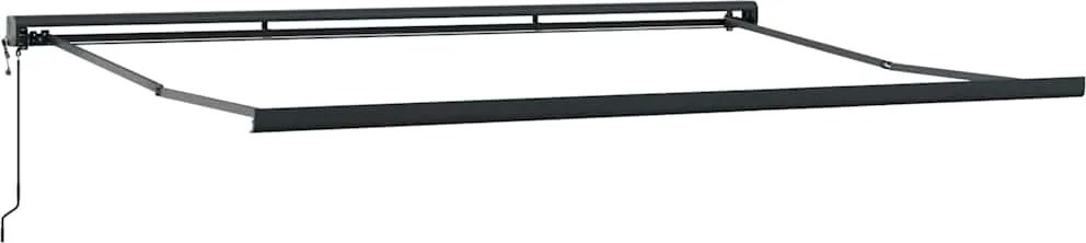 Zatahovací markýza antracitová a bílá 4,5 x 3 m textil a hliník 3216141
