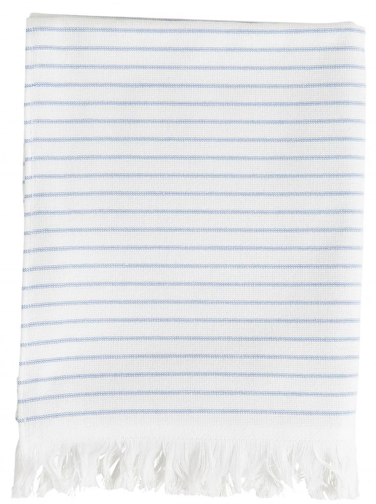 Tine K Home Bavlněná osuška Pinstripe Blue 50x100cm, modrá barva, bílá barva, textil