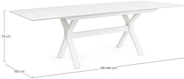 BIZZOTTO Rozkládací zahradní stůl KENYON 180x100cm bílý 0663235