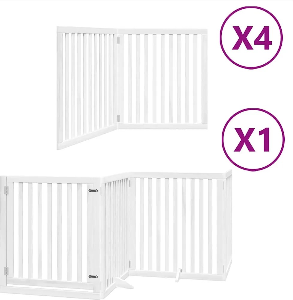 Zábrana pro psy s dvířky skládací 12 panelů bílá 960 cm topol 3155680