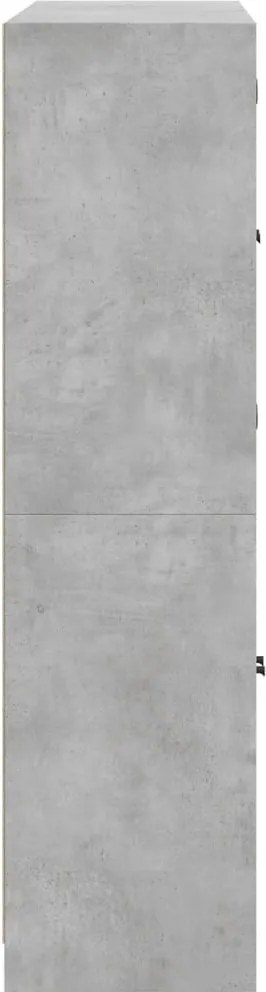 Knihovna s dvířky betonově šedá 136x37x142 cm kompozitní dřevo 3206527