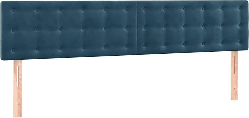 Box spring postel s matrací a LED tmavě modrá 200x200 cm samet 3134667