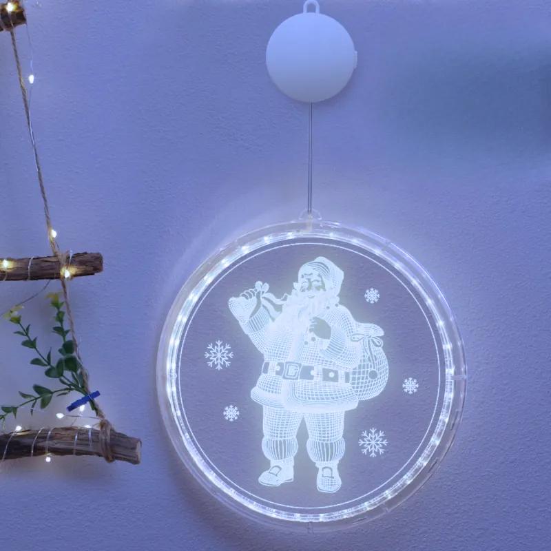 Vánoční LED závěsná dekorace do okna, studená bílá, různé motivy na výběr Motiv: Sněhová vločka