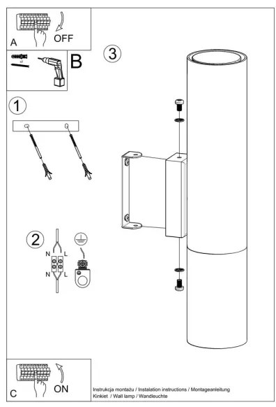 Sollux SL.0938 - Nástěnné svítidlo LOOPEZ 2xGU10/10W/230V černá/chrom