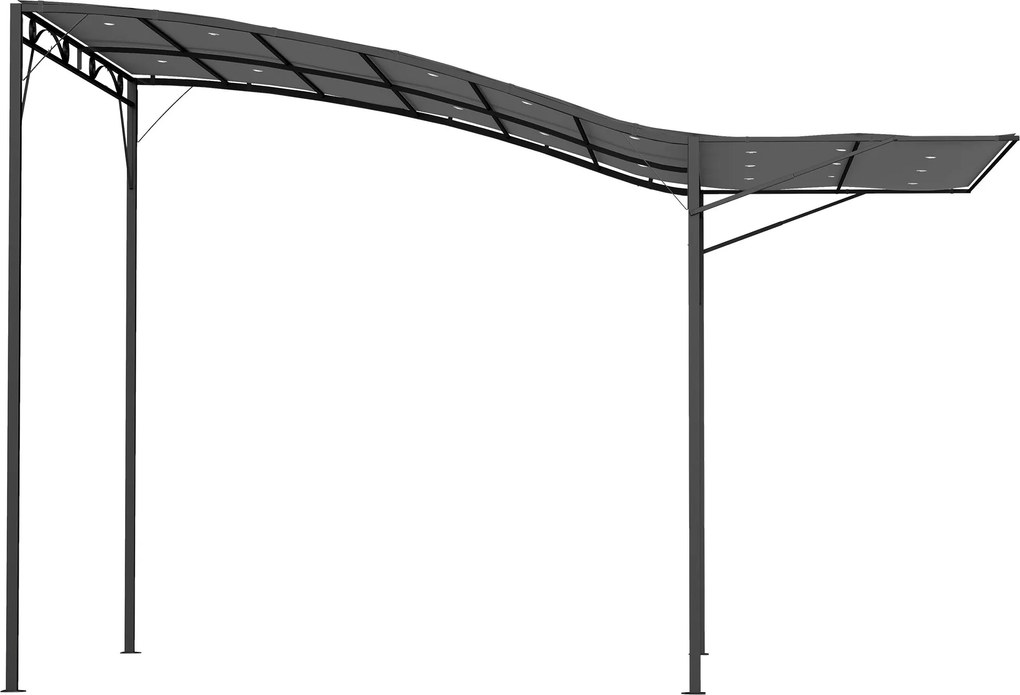 Outsunny pergola 3 x 2,5 m se stavitelnou střechou — ocelový rám, tmavě šedý polyesterový baldachýn | Aosom