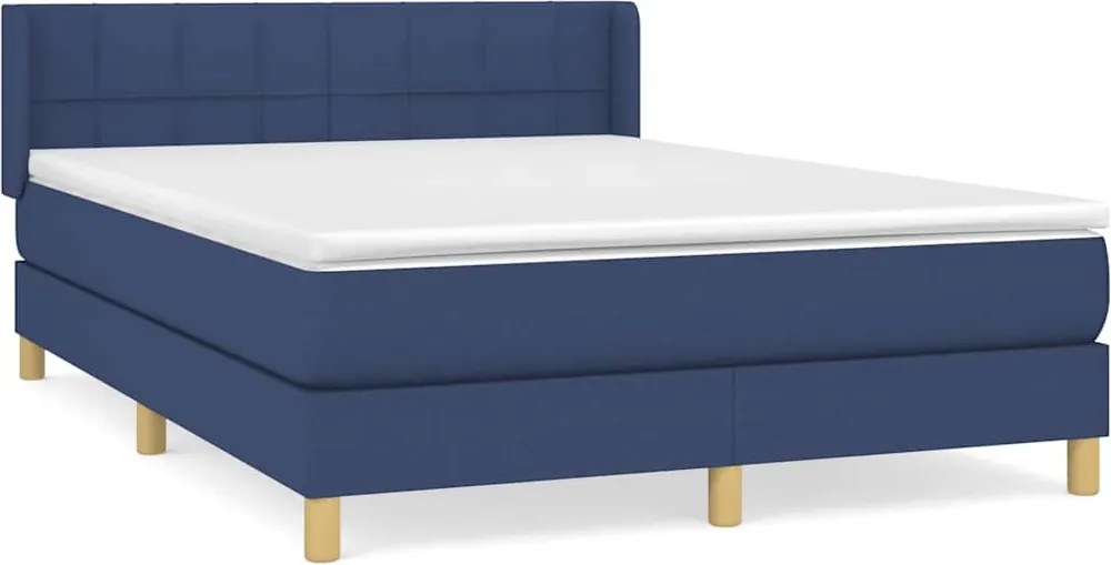 Box spring postel s matrací modrá 140x190 cm textil 3130271