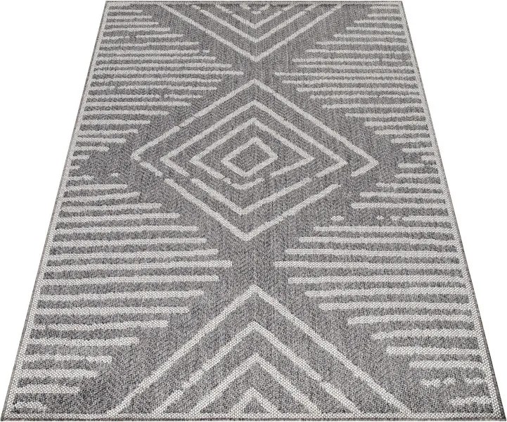 Ayyildiz, AKCE: 👣🛡️140x200 cm Kusový koberec Aruba 4902 grey – na ven i na doma + protiskluzová úprava, šedá, chodba / předsíň