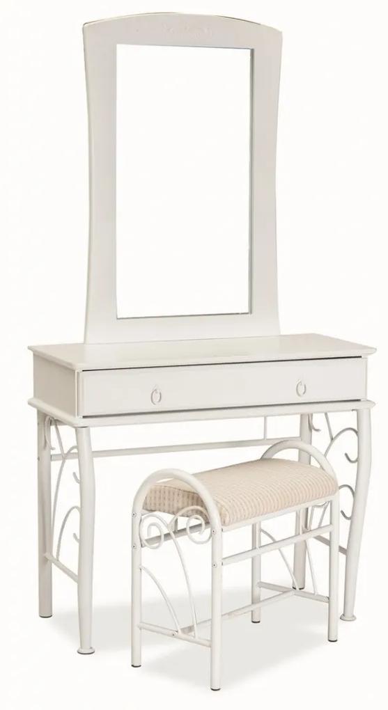 Toaletní stolek 1102 se zrcadlem bílá/bílá