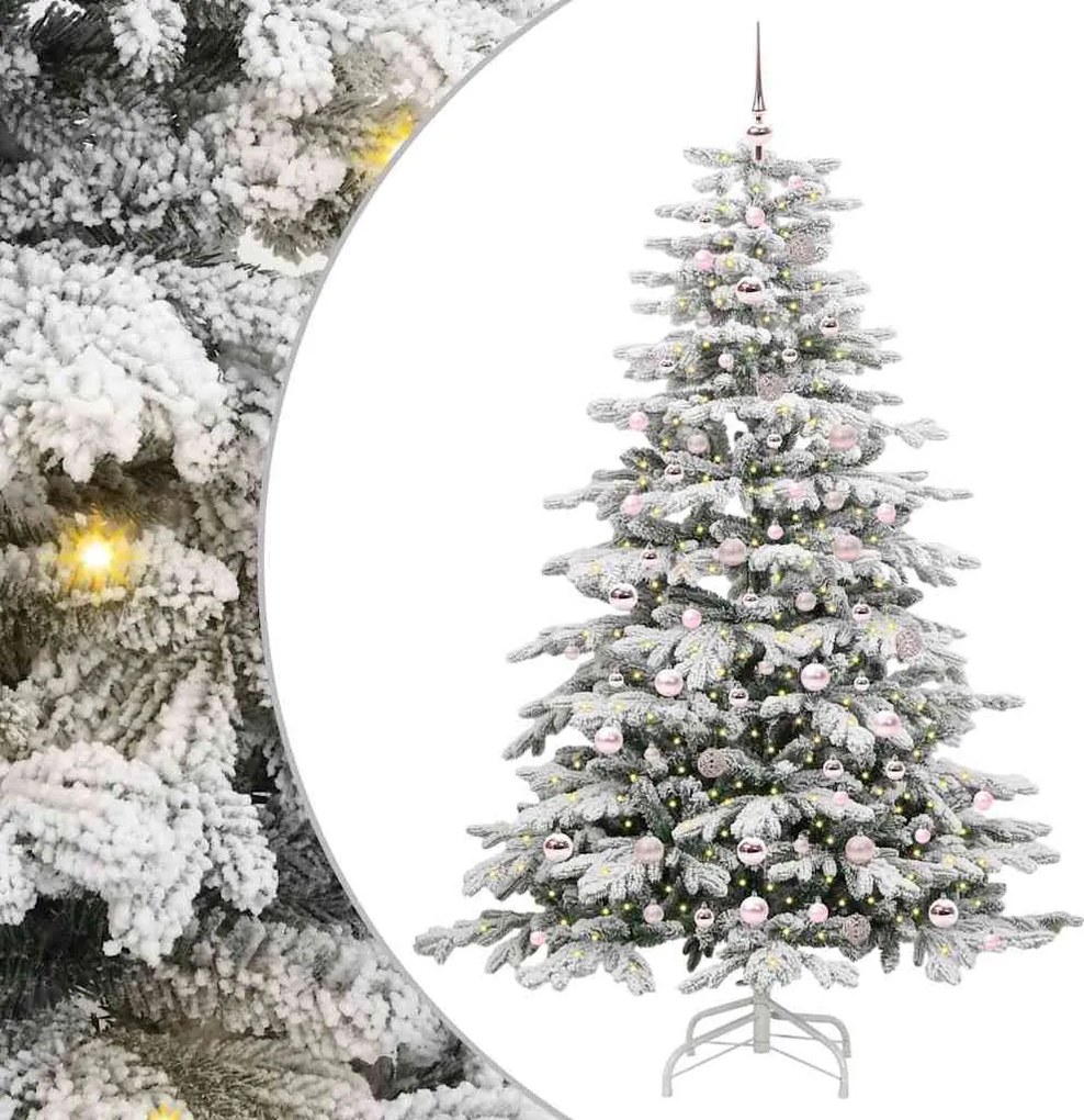 Umělý Skládací Vánoční Strom Bílá 210 cm PE a PVC 3395651