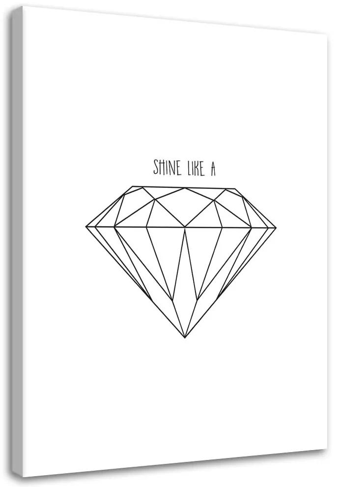 Gario Obraz na plátně Nakreslený diamant Rozměry: 40 x 60 cm