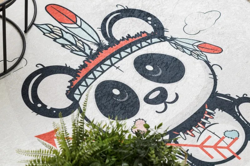 Dywany Łuszczów, Dětský kusový koberec Bambino 1129 Panda cream, 80x150, černobílá, dětský pokoj