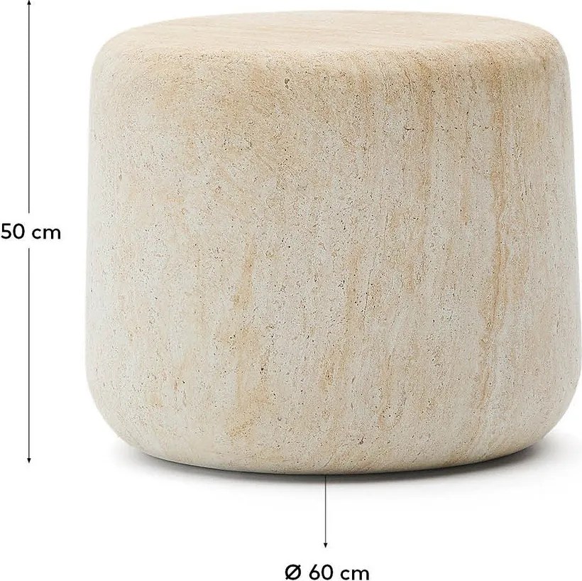 Betonový kulatý zahradní stolek ø 60 cm Drasi – Kave Home