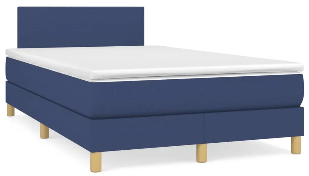 Box spring postel s matrací a LED modrá 120x190 cm textil 3270080