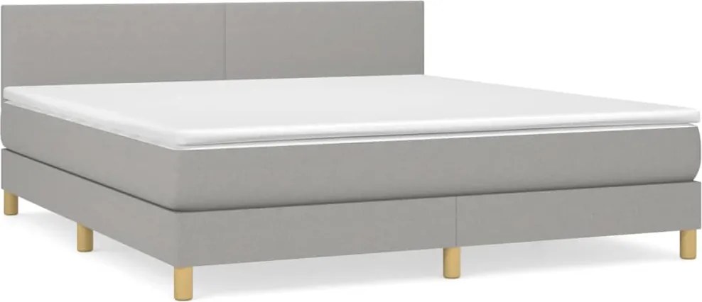Box spring postel s matrací světle šedá 160 x 200 cm textil 3140465