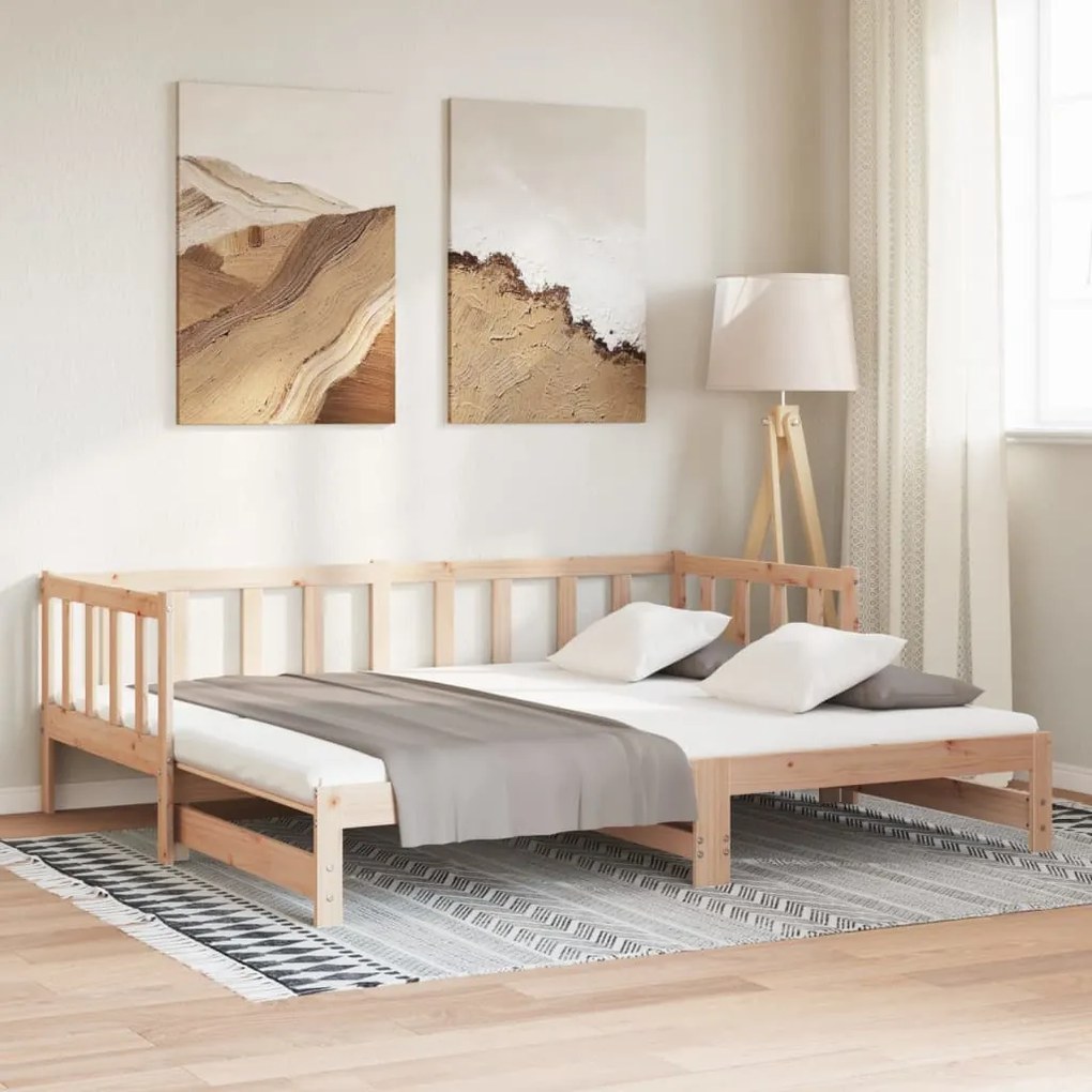 Výsuvná Postel 2X (80 X 200) Cm Masivní Borové Dřevo