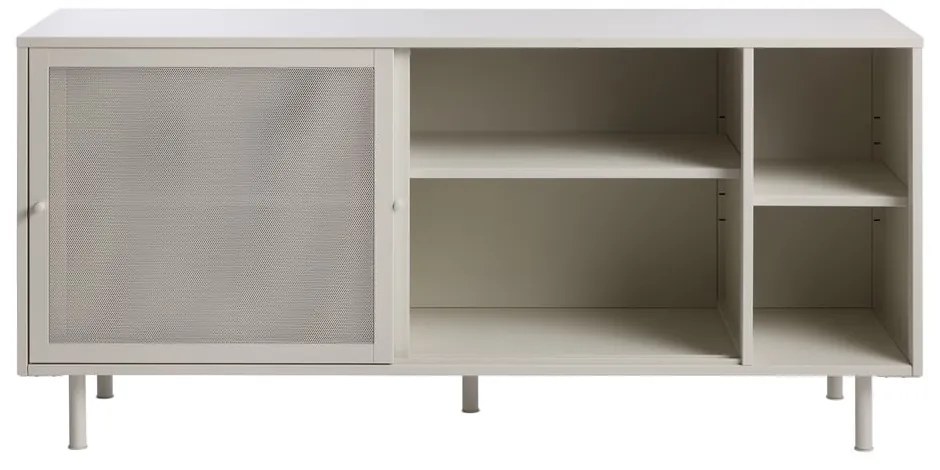 Šedá kovová komoda s posuvnými dveřmi 160x75x47 cm Veep – Unique Furniture