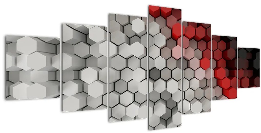 Obraz - 3D hexagony (210x100 cm)