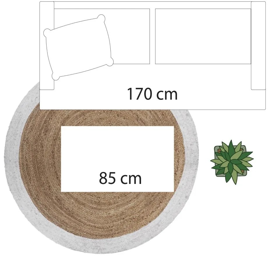 Koberec Imogen, (fi) 120 cm, hnědá/bílá
