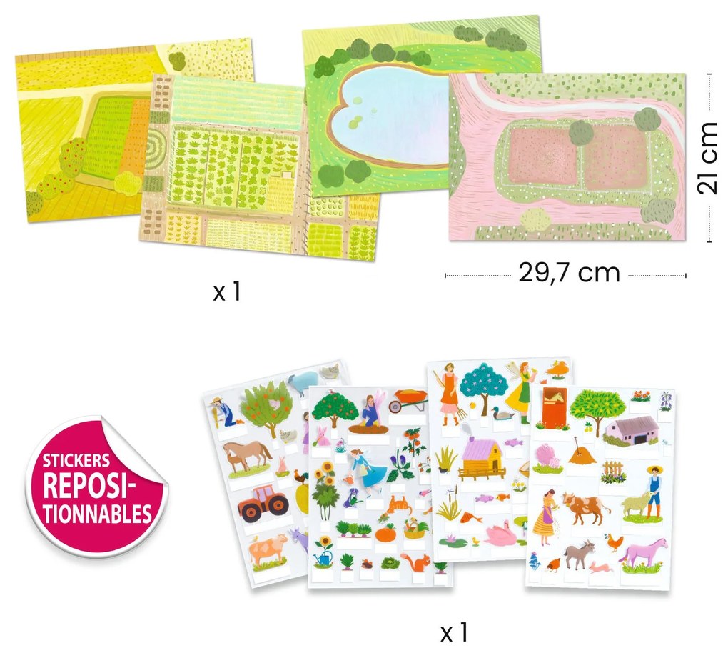 Kreativní sada se zvedacími samolepkami – 3D scény - farma
