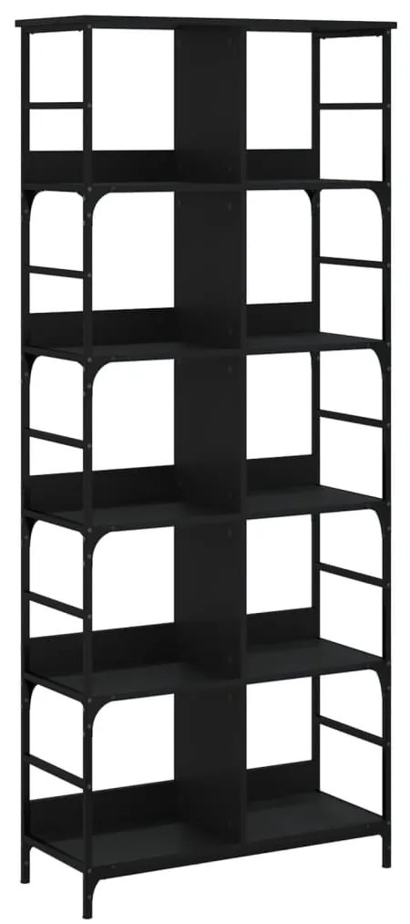 vidaXL Knihovna černá 78,5 x 33 x 188,5 cm kompozitní dřevo