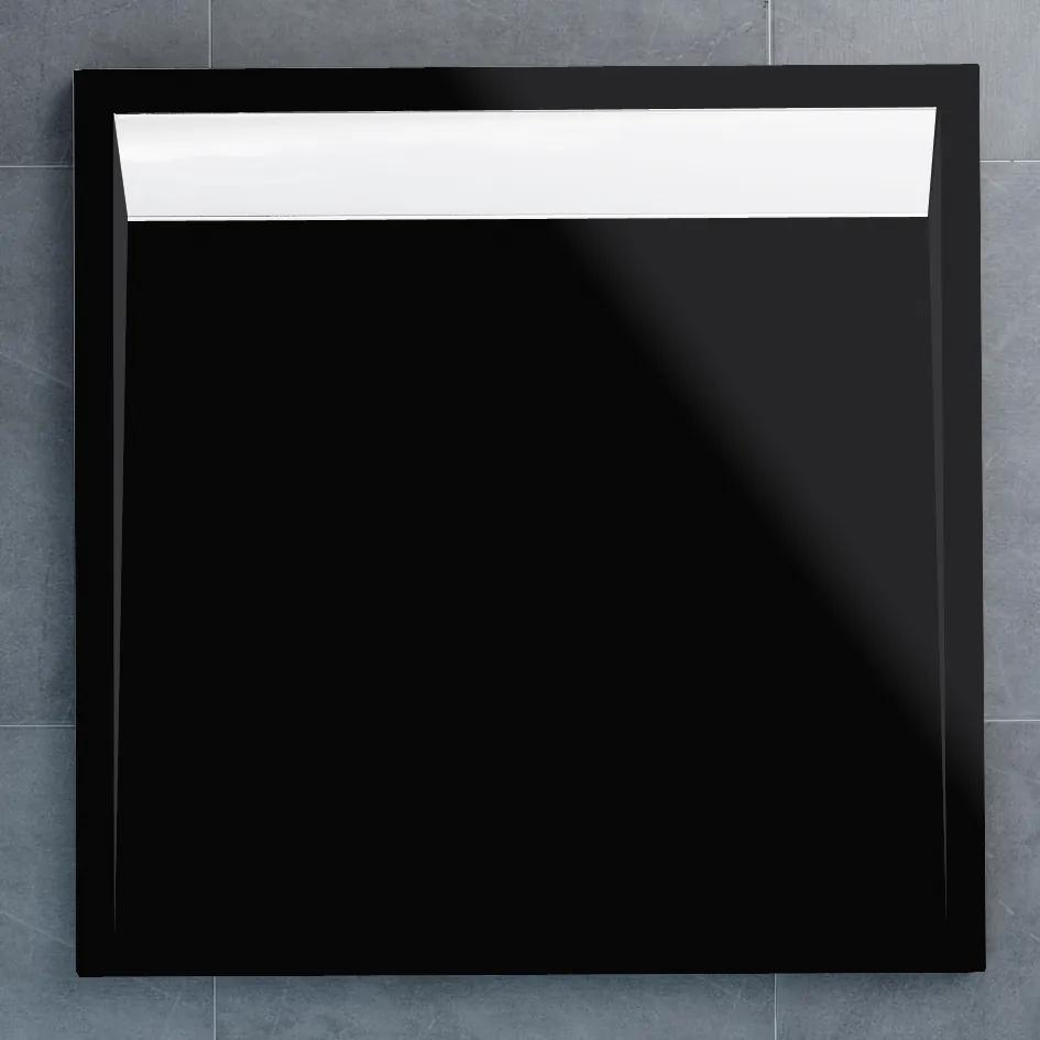 SanSwiss Ila Sprchová vanička čtvercová 80×80 cm černá Barva krytu  sifonu: Aluchrom