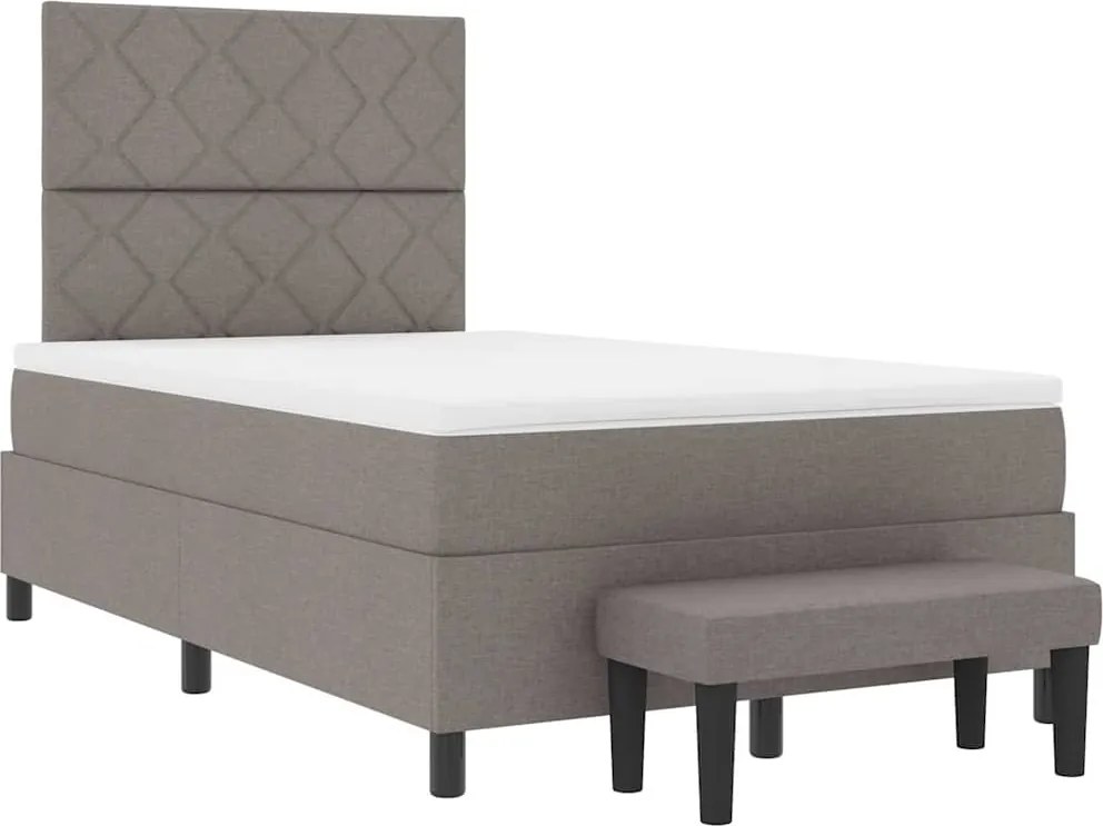 Postel s boxspringem s čelo Taupe 120 x 190 cm textil 3344132