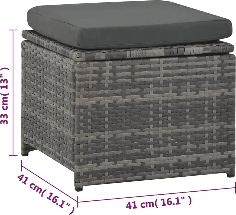 vidaXL Marketos 6dílná zahradní sedací souprava s poduškami polyratan šedá