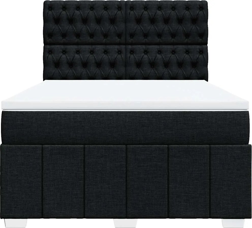 Box spring postel s matrací černá 140x200 cm textil 3294000