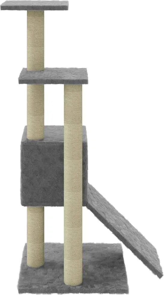Škrabadlo pro kočky se sisalovými sloupky světle šedé 92 cm 171513
