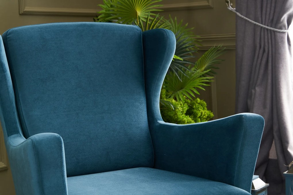 Atelier del Sofa Křeslo Lola Berjer - Turquoise, Tyrkysová