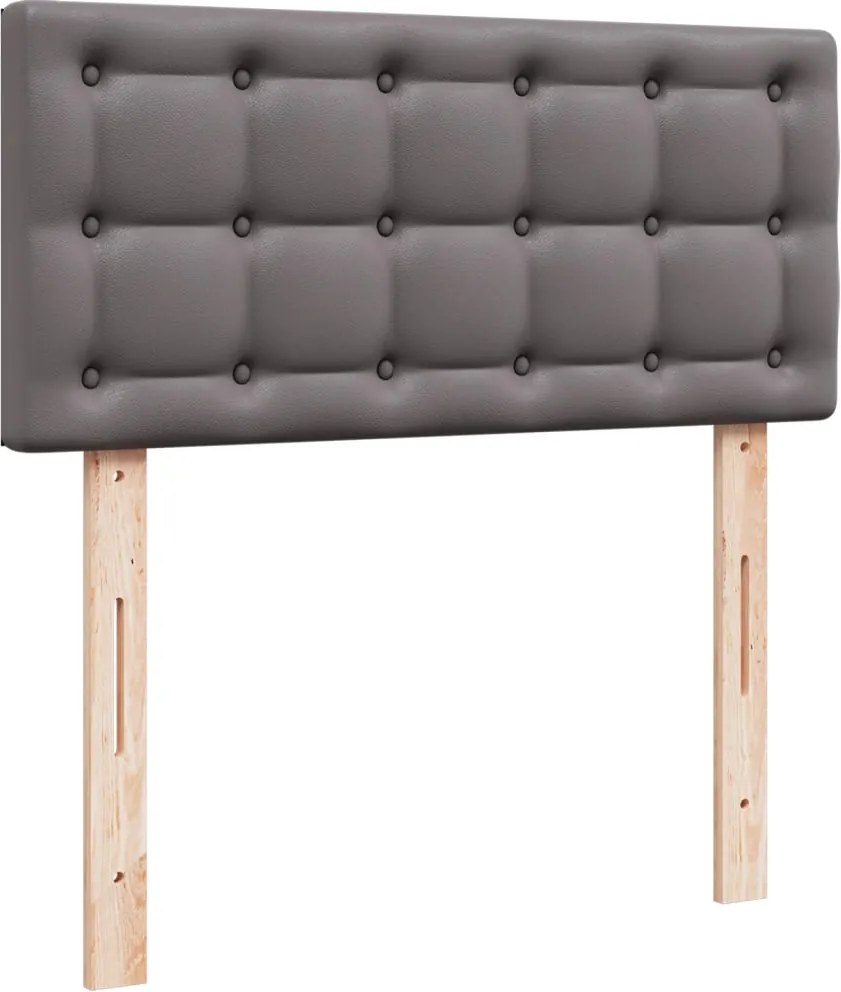 Box spring postel s matrací šedá 100x200 cm umělá kůže 3288410