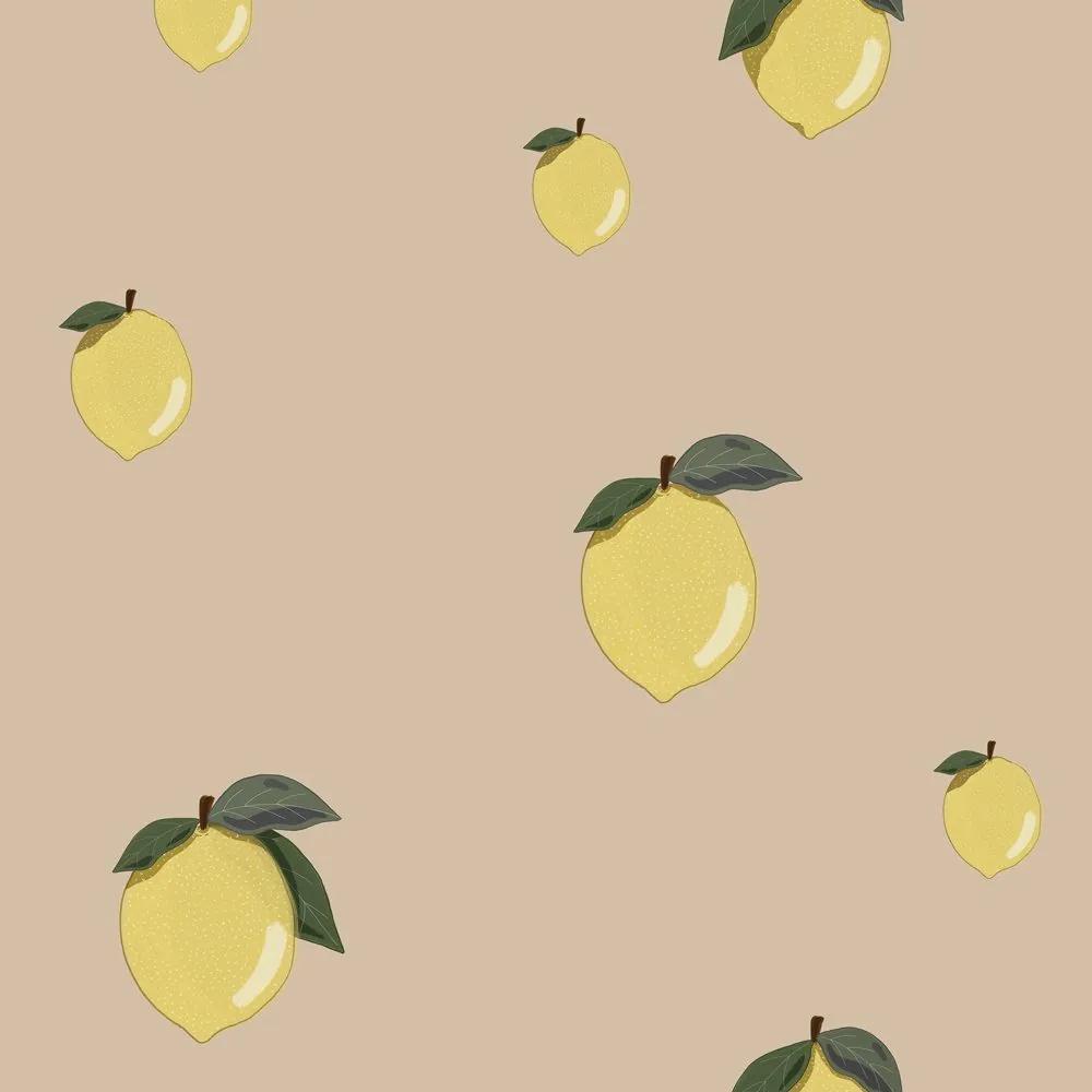 Tapeta malé citrony béžová 280x50 cm