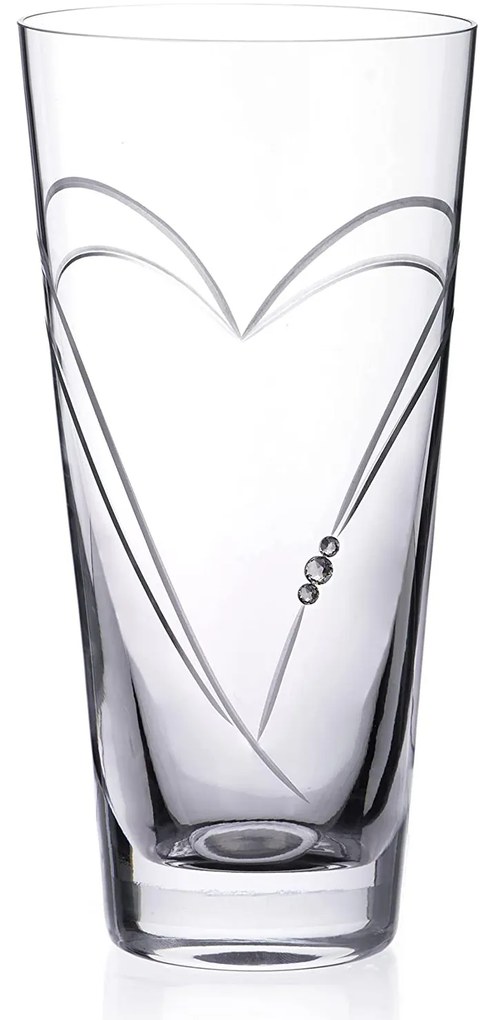 Diamante skleněná váza Hearts s krystaly Swarovski 25 cm