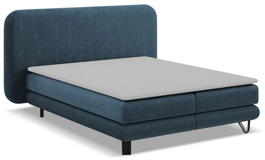 Modrá boxspring postel 140x200 cm Ilima – Makamii