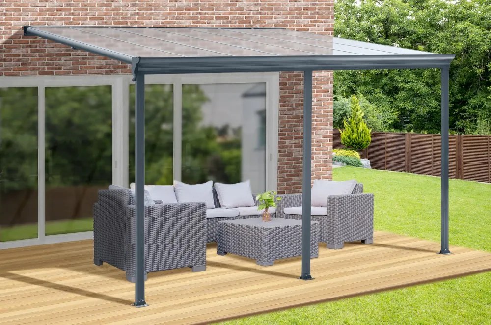 Hliníková pergola BestBerg PZ-13A / 13 m² / šedá