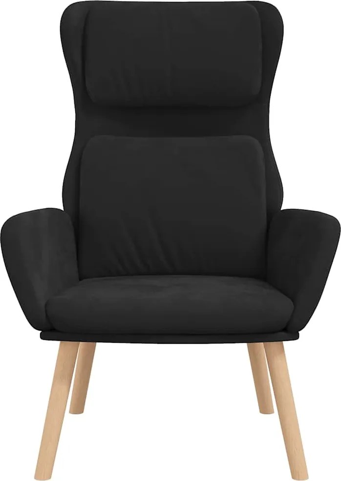 Relaxační křeslo černé samet 341357